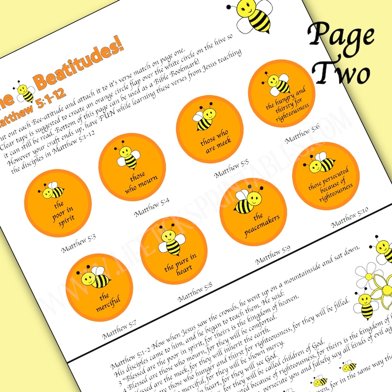 The Beatitudes Bible Craft and Bookmark: Sunday School Activity (PDF ...