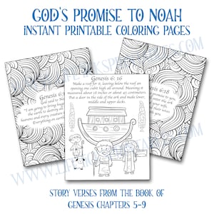 Noah's Ark Coloring Pages: God's Promise, Genesis Story (PDF Download ...