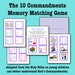 Moses, Exodus and the 10 Commandments Memory Matching Game (PDF ...