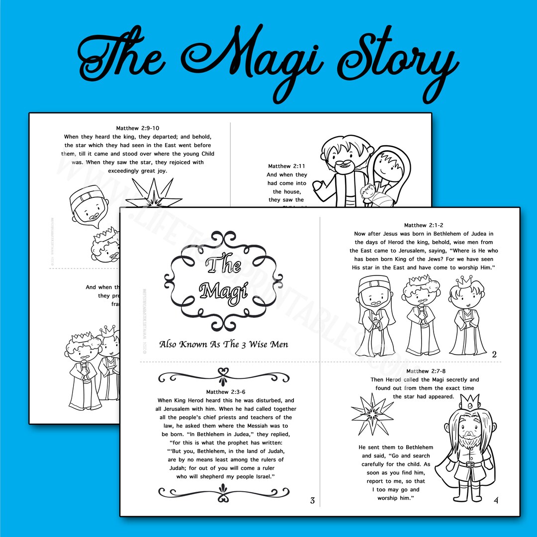 The Magi Small Book Craft: the 3 Wise Men Coloring & Bible Verse ...