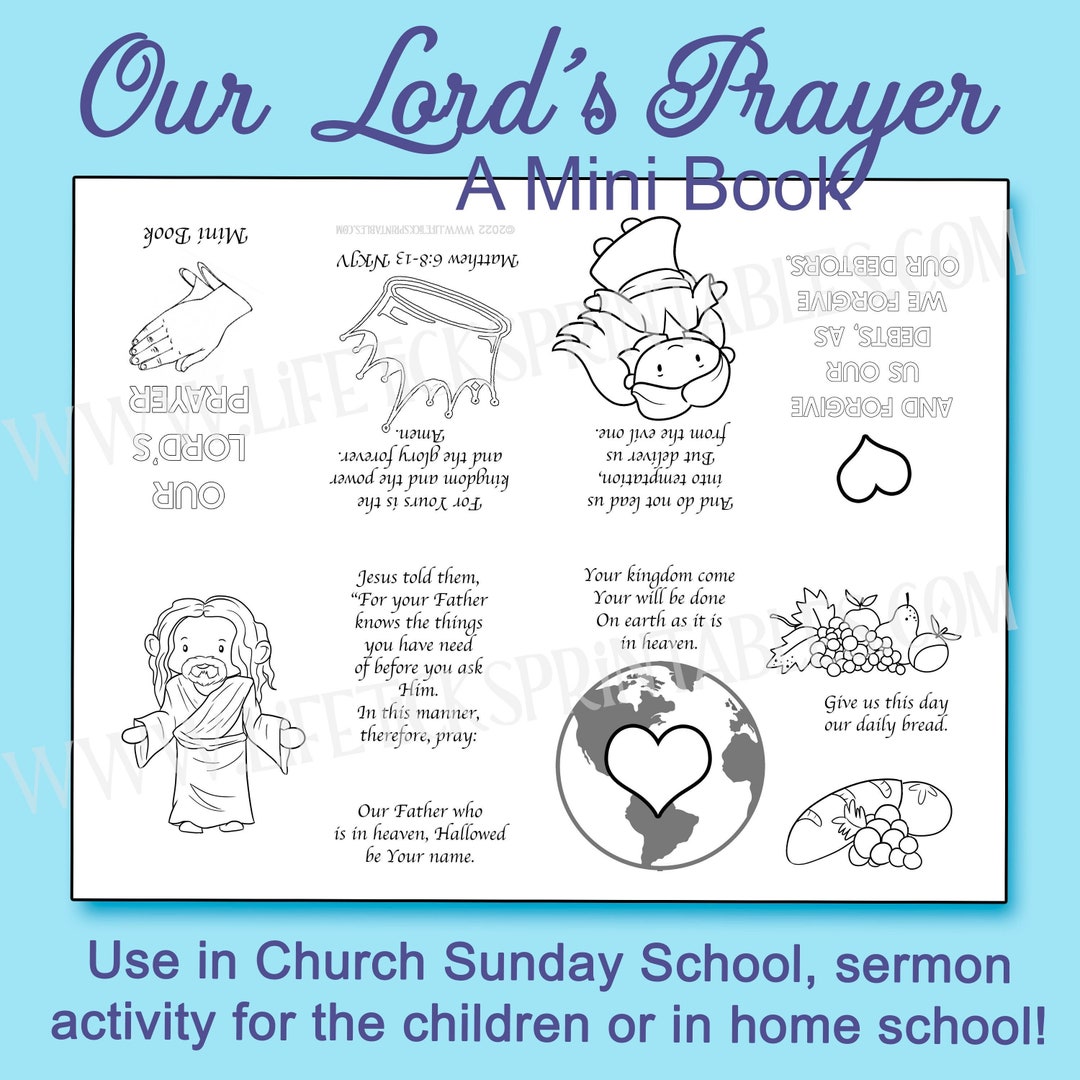 The Lord's Prayer Mini Coloring Book- Mini Zine | for Children of All ...