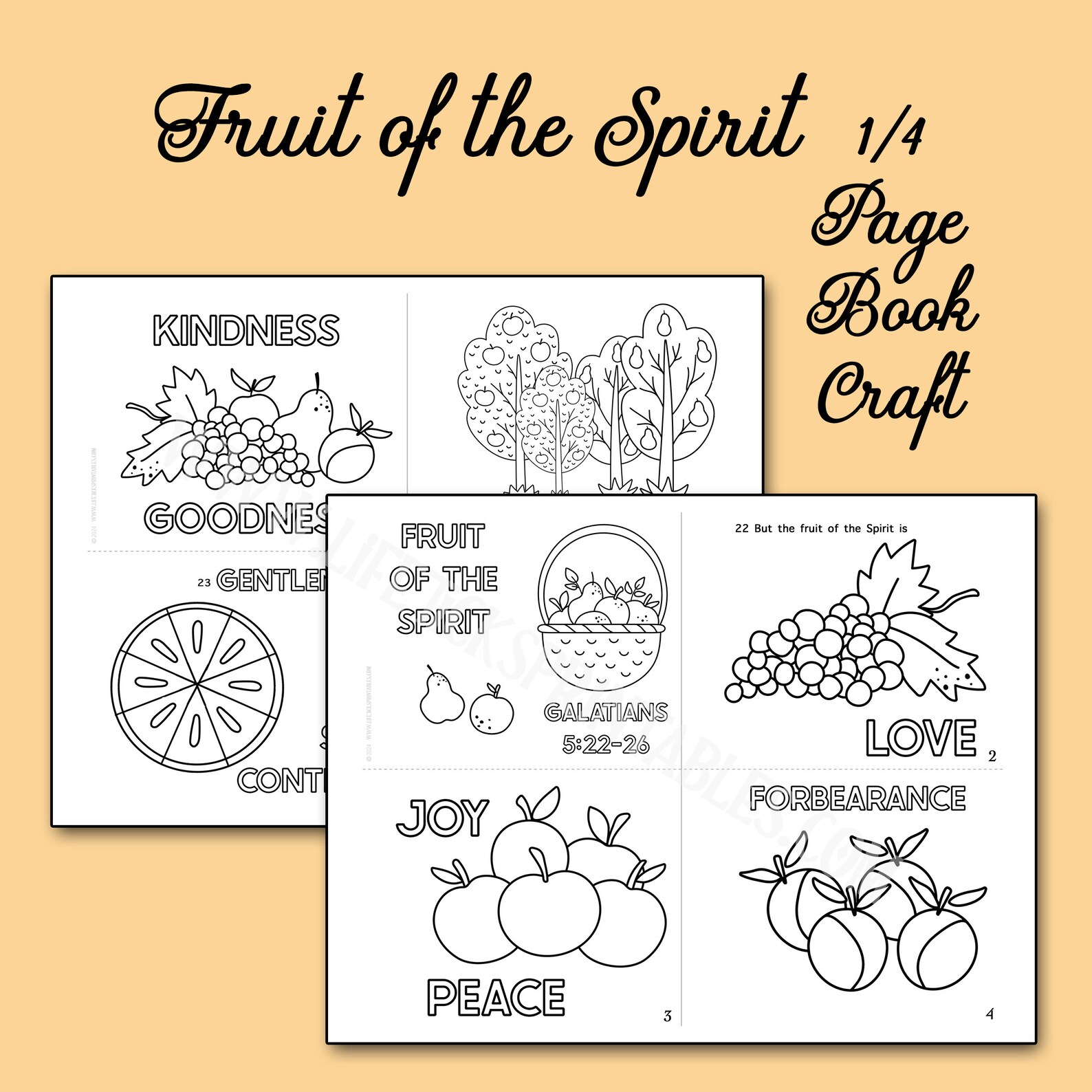 Galatians 5 Fruit of the Spirit Craft | Christian Bible Verses Coloring ...