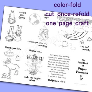 Prayer Prompts Mini Coloring Book- Mini Zine | Easy One Page Craft ...