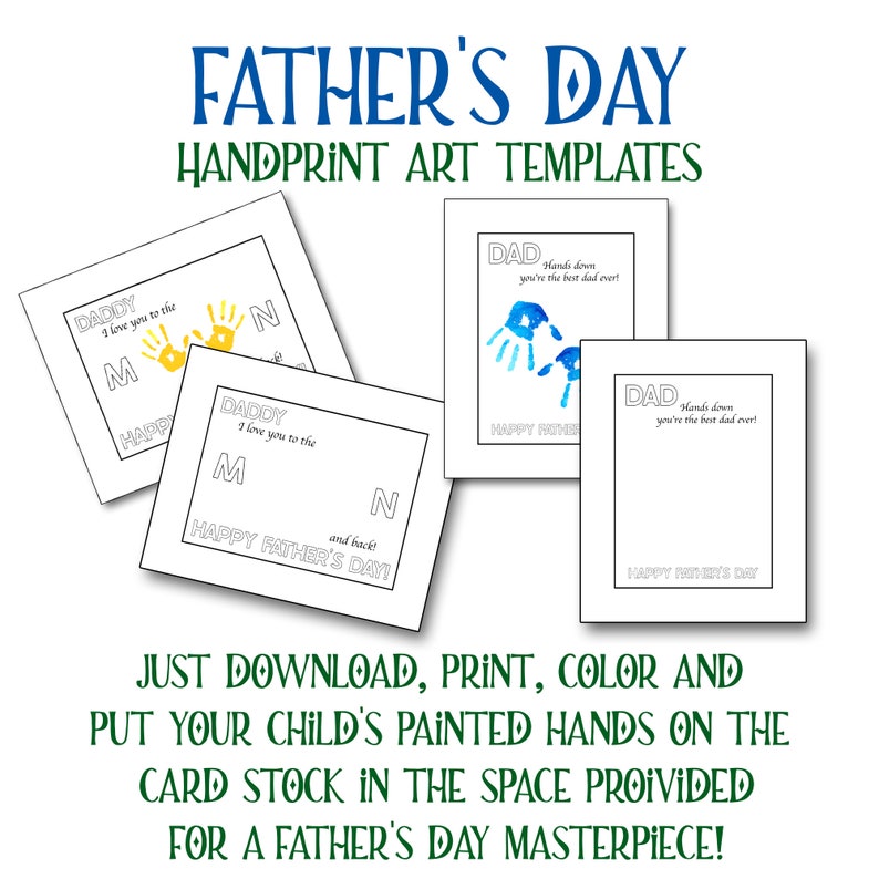 Father's Day Printable Fingerpaint & Coloring Activity | Instant ...