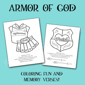 Armor of God Coloring Pages: Ephesians 6 Bible Activity (PDF) - Etsy