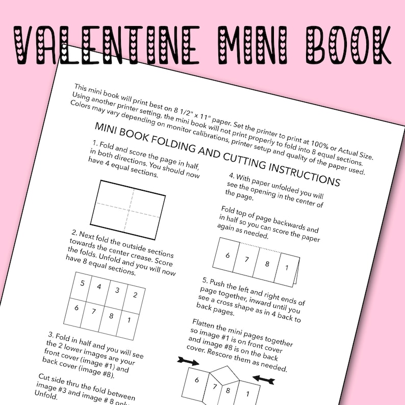 Valentine Mini Zine - Mini Book | A Colorful, Folding, Cutting Activity ...