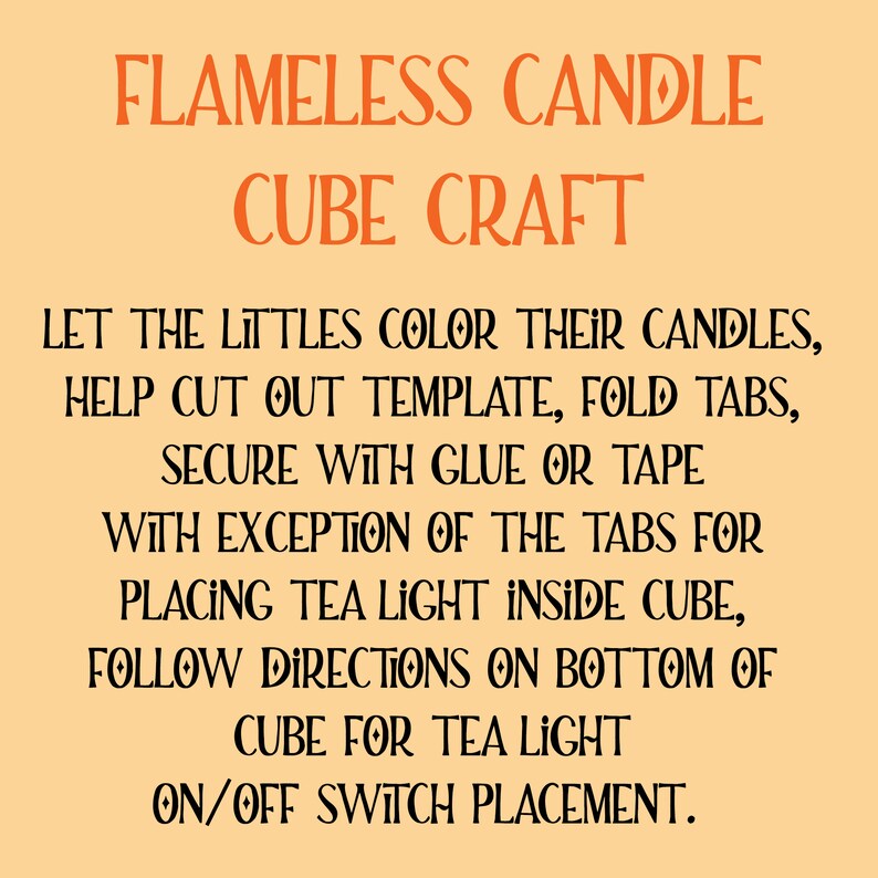 Flameless Candle Coloring Cube Craft: Kids' Printable Activity (PDF ...