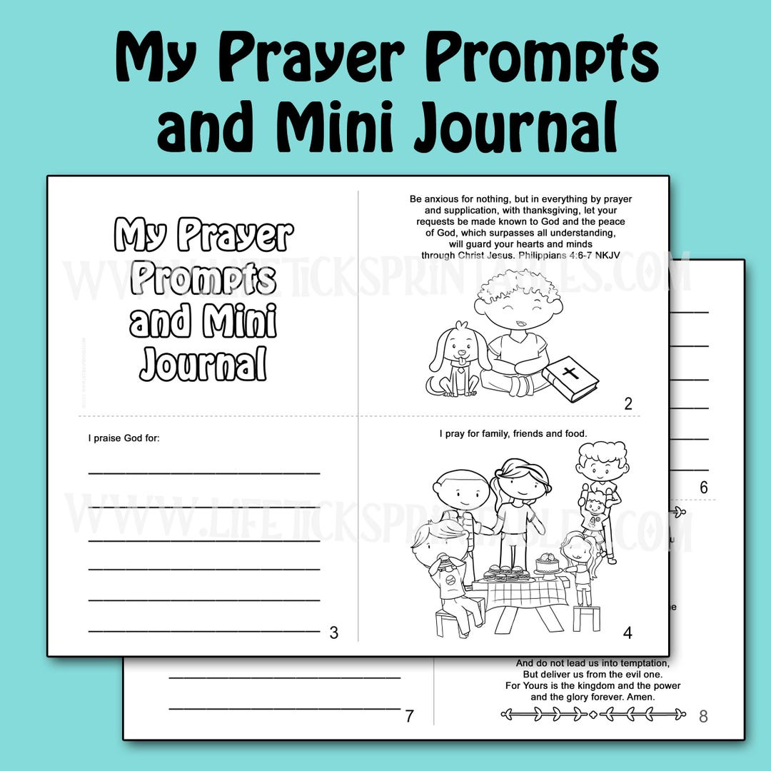 My Prayer Prompts and Journal | Religious Small Book Craft | Coloring ...