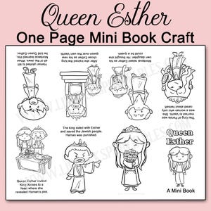 Queen Esther Mini Coloring Book: Bible Craft (PDF Download) - Etsy