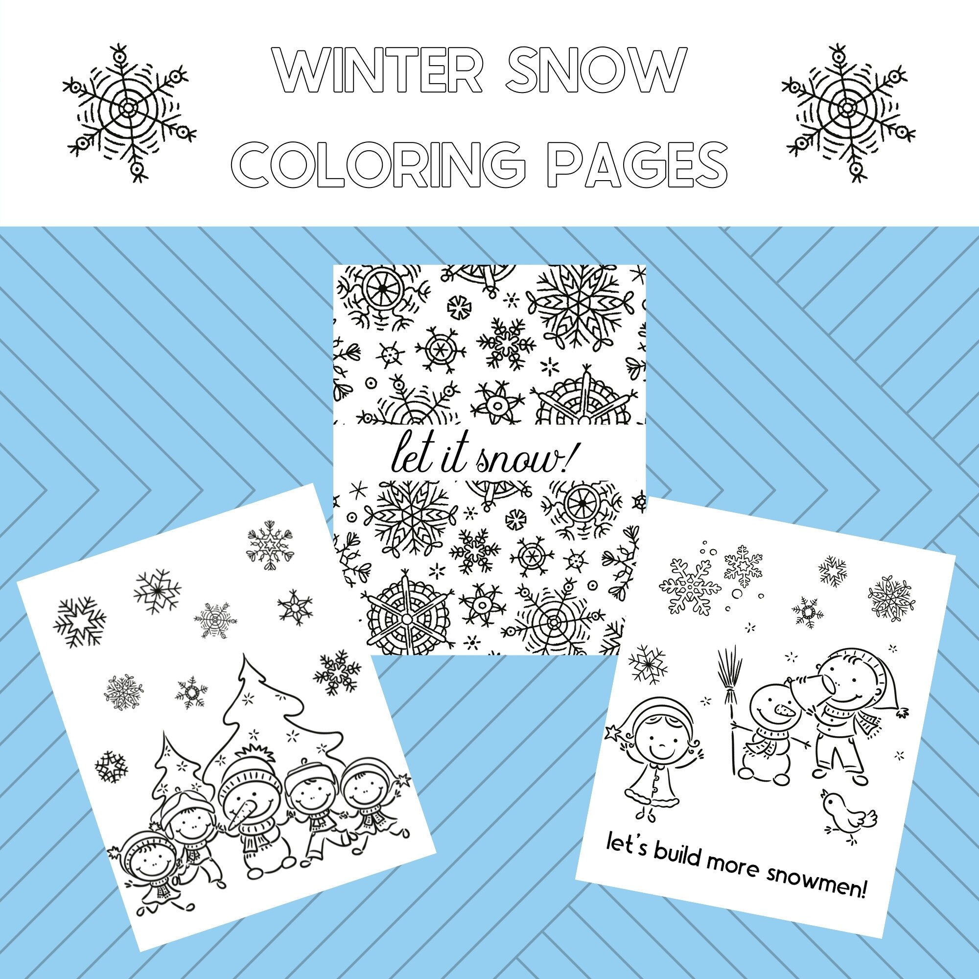 Winter Snow Children's Coloring Pages | Snowman Fun | Sleds and ...