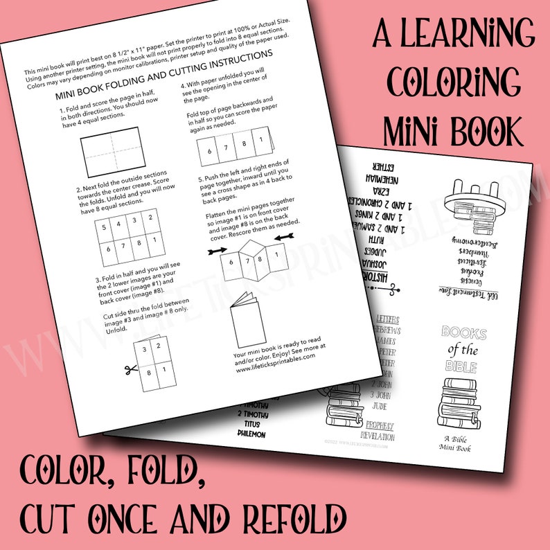 NIV Books of the Bible Mini Coloring Book Mini Zine A Bible Craft for ...