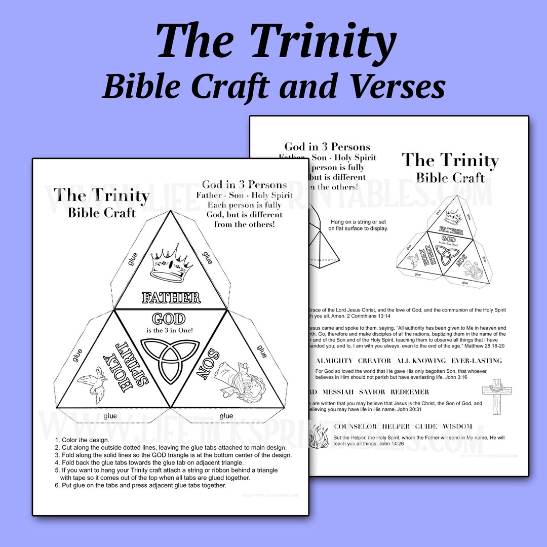 Trinity Ornament: God in 3 Persons, Christian Coloring Craft, Bible ...