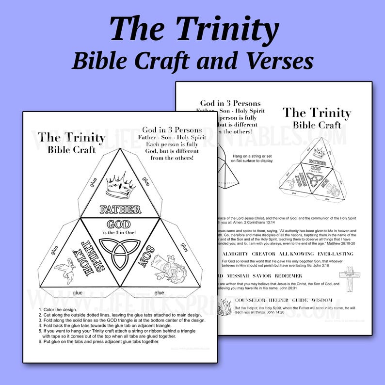 Trinity Ornament: God in 3 Persons, Christian Coloring Craft, Bible ...