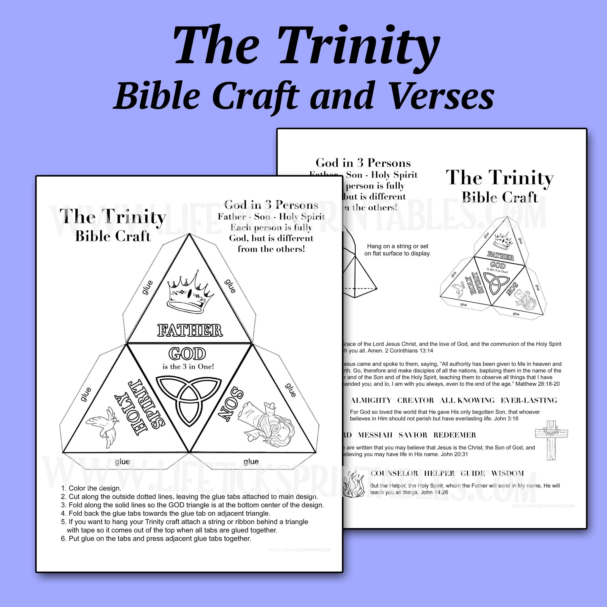 Trinity Ornament: God in 3 Persons, Christian Coloring Craft, Bible ...
