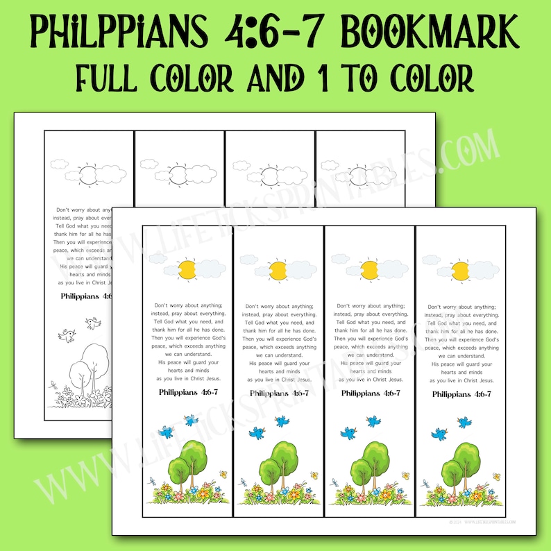 Philippians 4 6-7 Bookmark | Bible Verse Memorization | Home Church ...