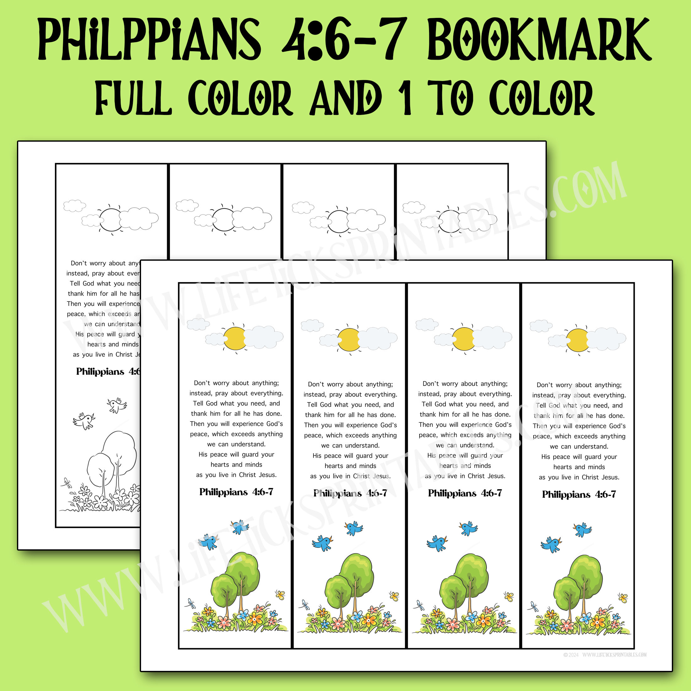 Philippians 4 6-7 Bookmark | Bible Verse Memorization | Home Church ...