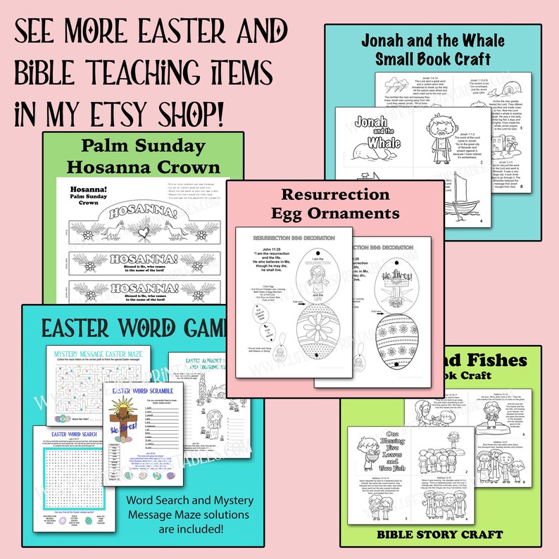 Christian Holy Week Coloring Cube Craft | Palm Sunday & Easter Symbols ...