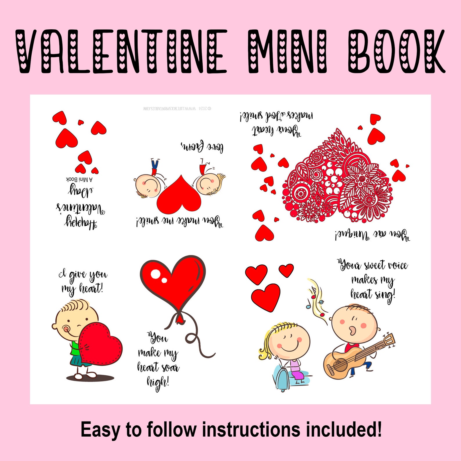 Valentine Mini Zine - Mini Book | A Colorful, Folding, Cutting Activity ...