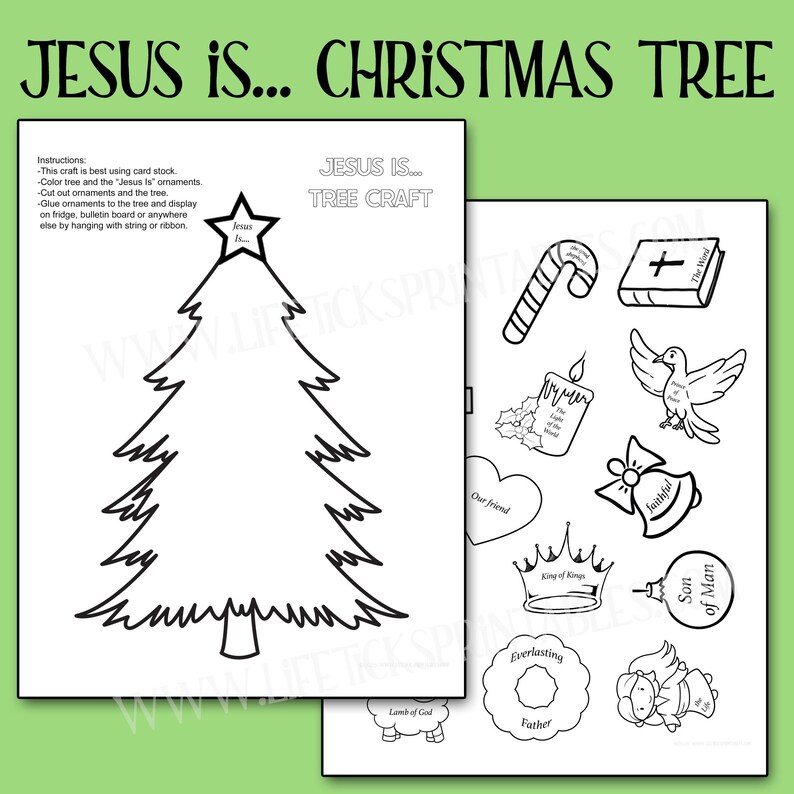 Jesus Is... Christmas Tree Craft: Names for Jesus Sunday School ...