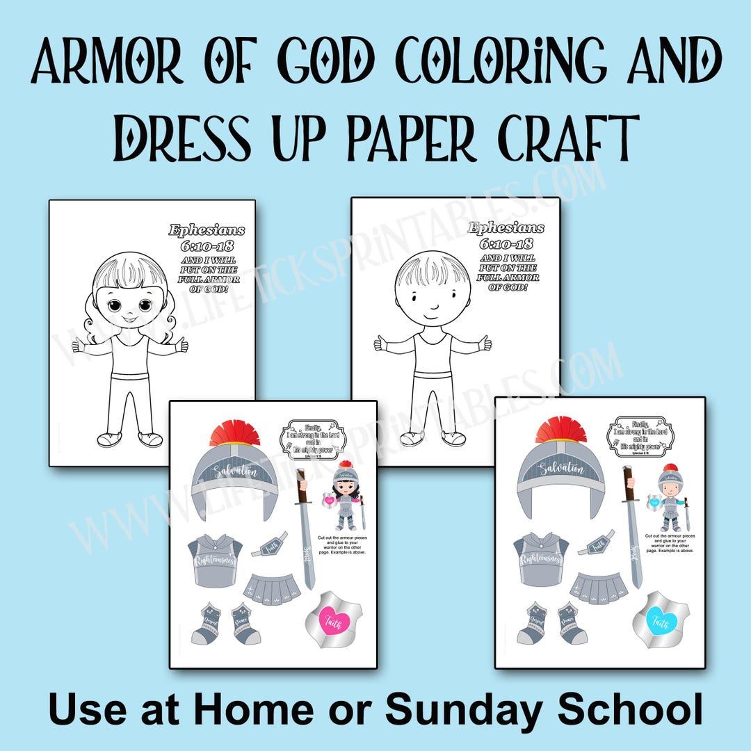 Armor of God Paper Craft | Ephesians 6 Bible Memory Verse Activity ...