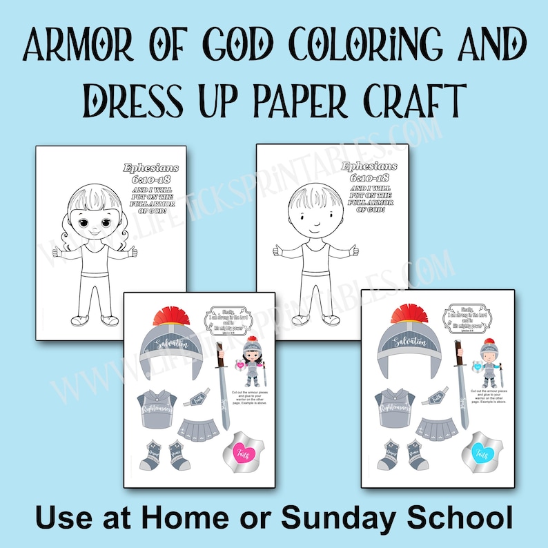 Armor of God Paper Craft: Ephesians 6 Bible Activity (digital Download ...