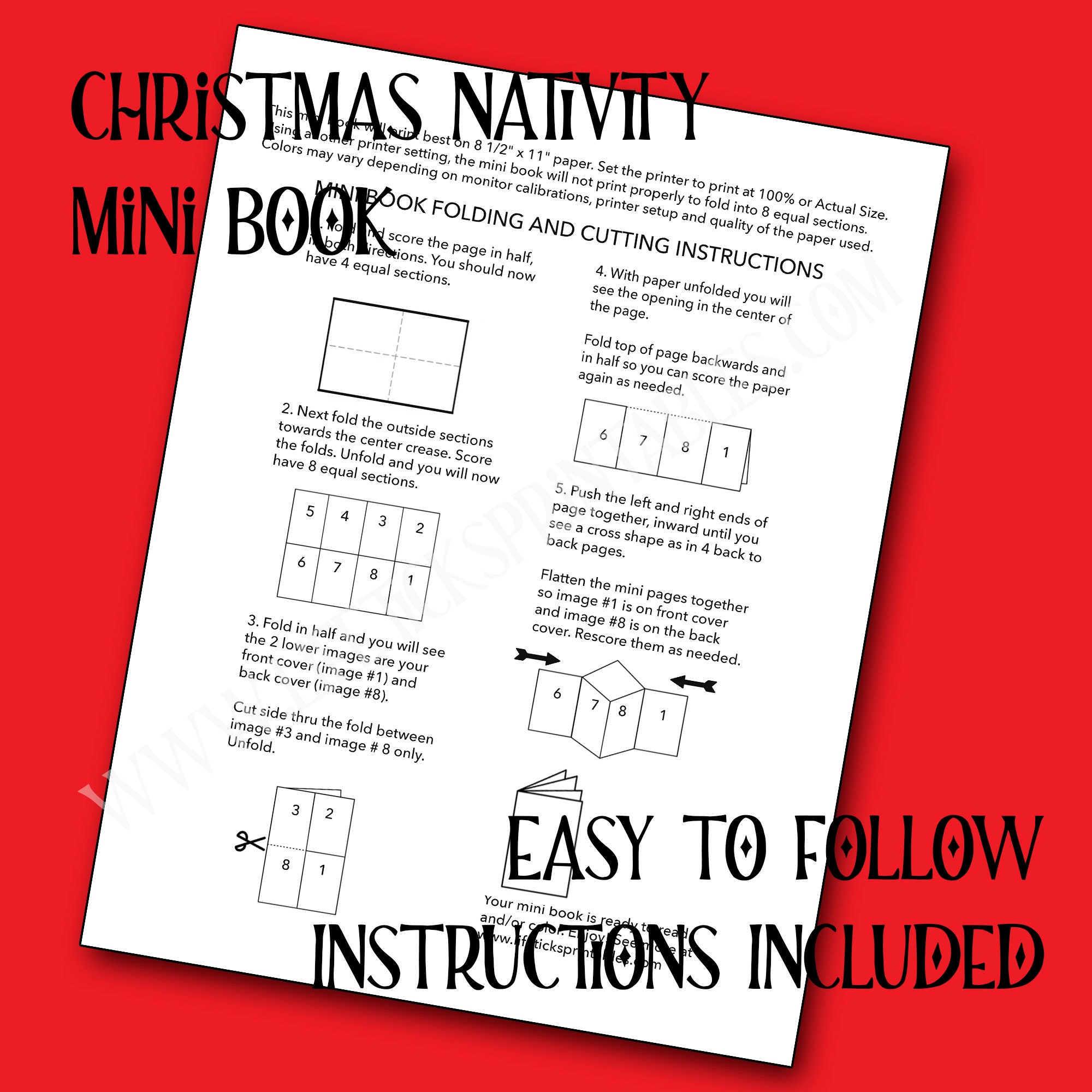 Christmas Nativity Story Mini Coloring Book (PDF Download) - Etsy