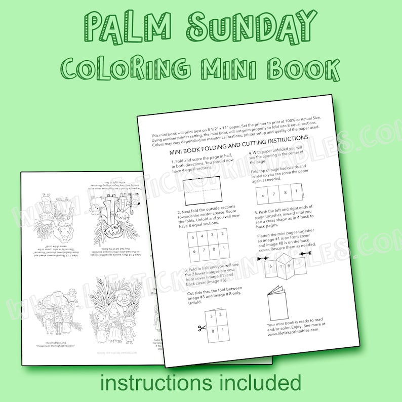 Palm Sunday Mini Coloring Book for Holy Week Sunday School | Mini Zine ...