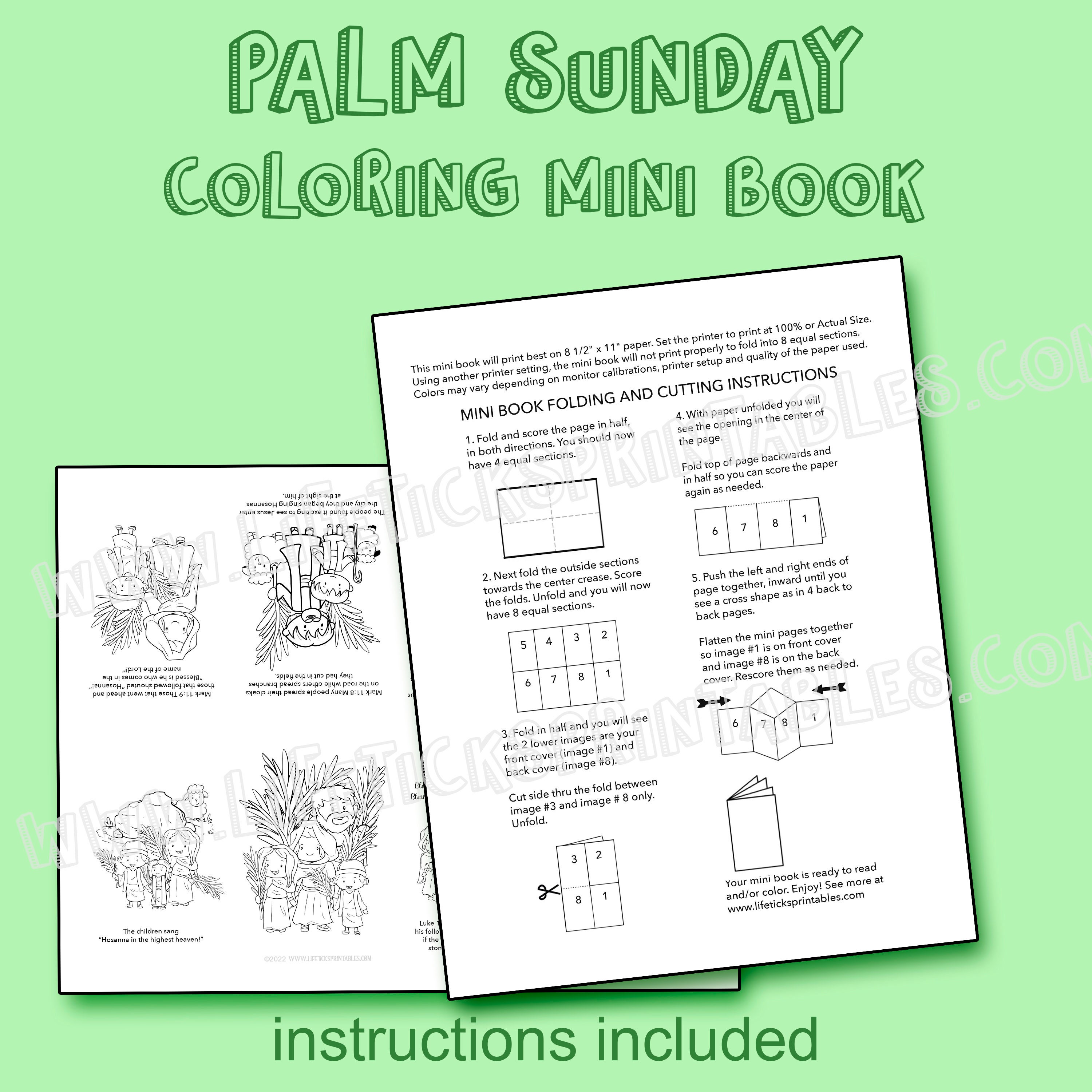 Palm Sunday Mini Coloring Book: Holy Week Sunday School Activity (PDF ...