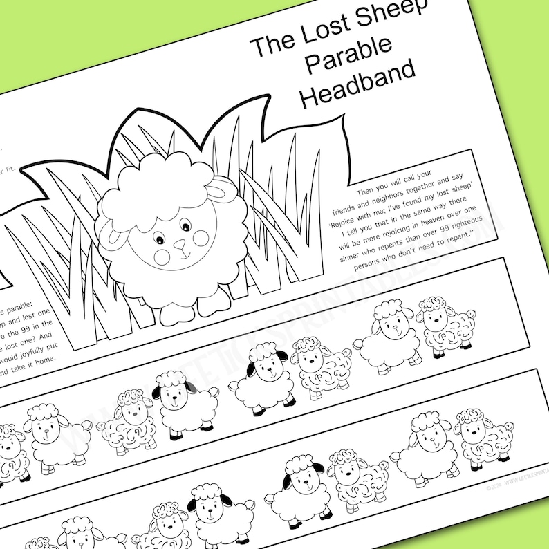 Jesus and Lost Sheep Parable Coloring Activity: Bible Memory Verse ...