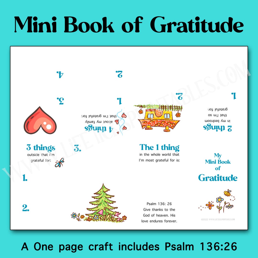 Gratitude Mini Book - Mini Zine | Easy 1 Page Craft Doubles as ...