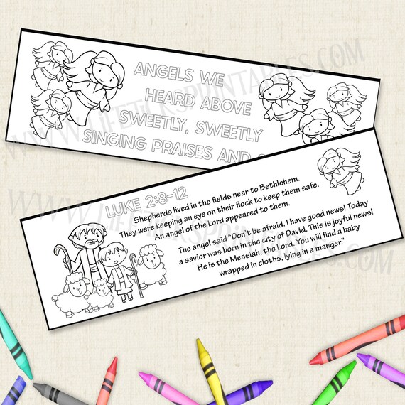 Printable Coloring Bible Christmas Story Bookmarks Set of 8 - Etsy