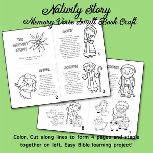 The Nativity Story Book Craft | Bible Coloring & Bible Memory Verse ...