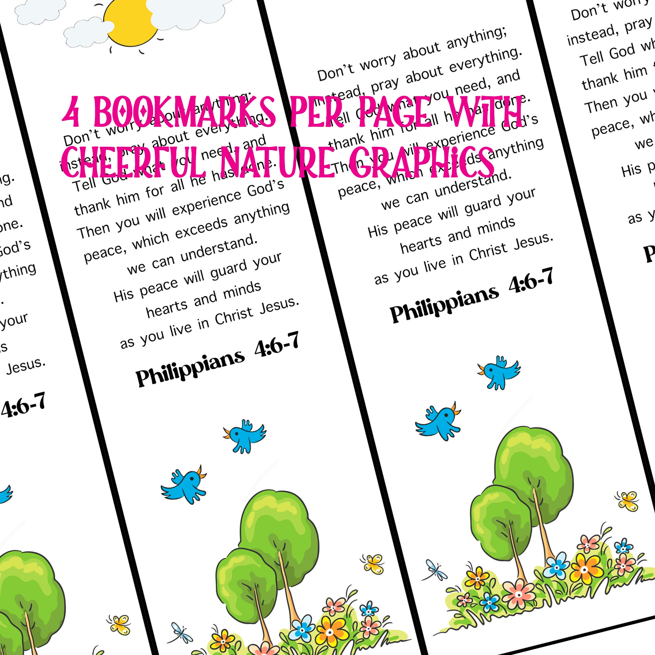 Philippians 4 6-7 Bookmark | Bible Verse Memorization | Home Church ...