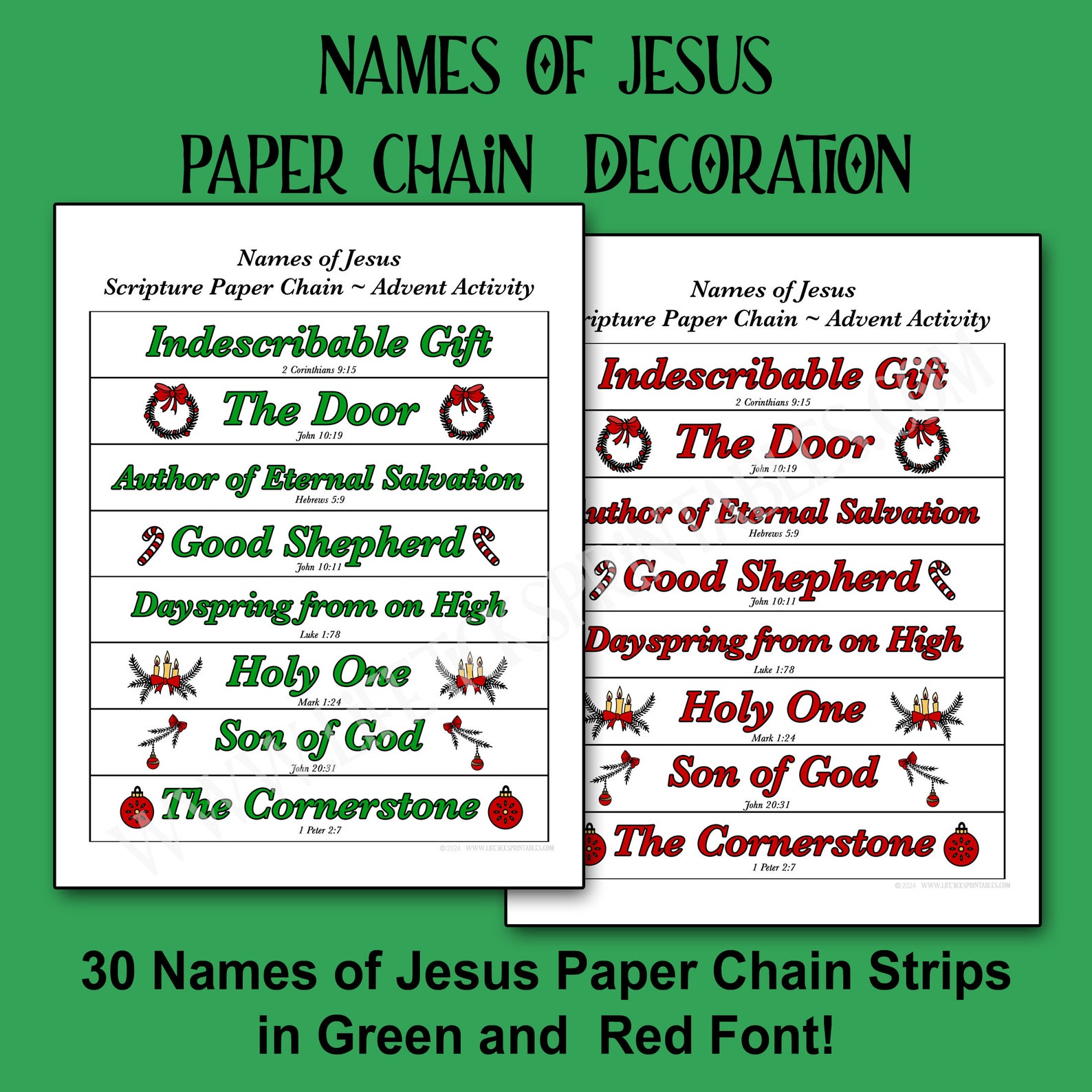 The Names of Jesus Paper Chain Craft | Christmas Decoration Doubles as ...