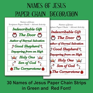The Names of Jesus Paper Chain Activity: Christmas Decoration Craft ...