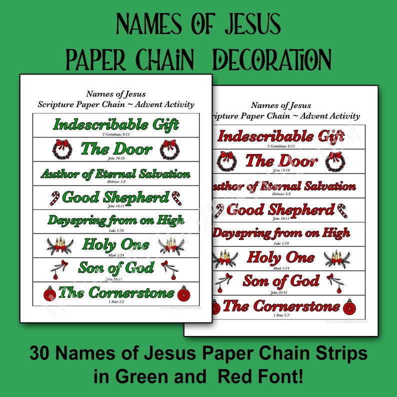 The Names of Jesus Paper Chain Craft | Christmas Decoration Doubles as ...