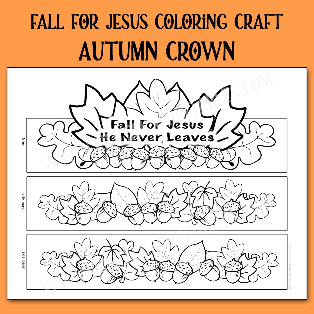 Fall for Jesus Autumn Crown | Color, Cut, Wear Craft | Fall Leaves ...