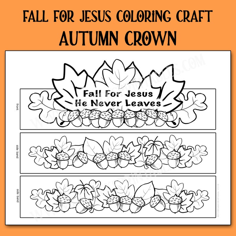 Fall for Jesus Autumn Crown | Color, Cut, Wear Craft | Fall Leaves ...