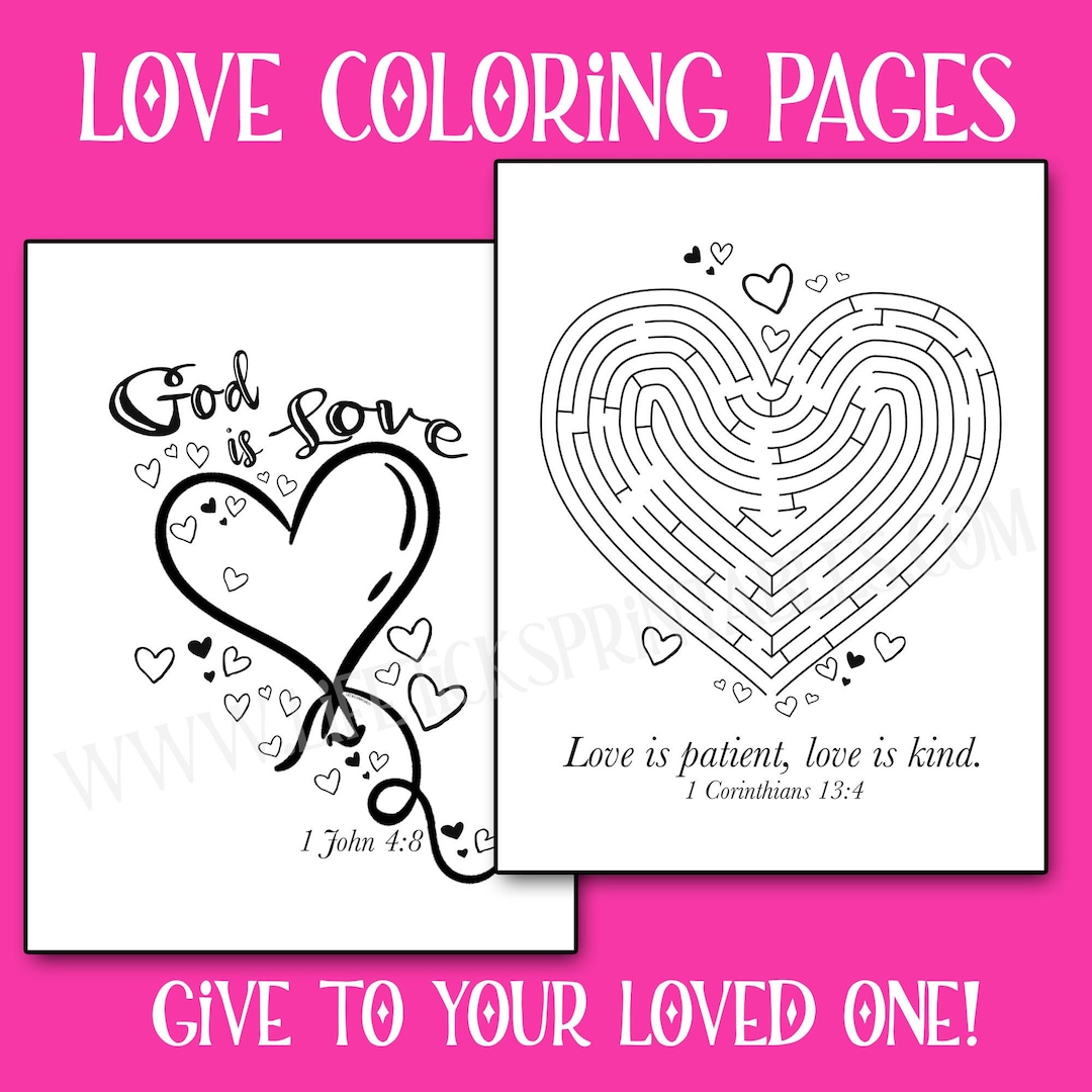 Love Verses Coloring Pages | Share Love for All Ages | Great for Home ...