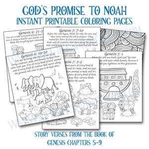 Noah's Ark Coloring Pages: God's Promise, Genesis Story (PDF Download ...