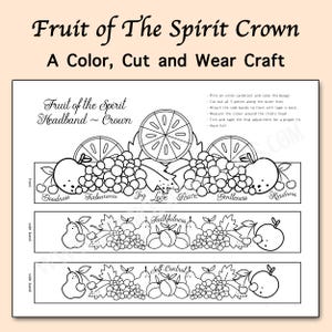 Fruit of the Spirit Crown | Coloring Bible Memory Verse Activity ...