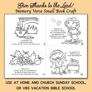 Give Thanks to the Lord Small Coloring Book Craft: Bible Memory Verse ...