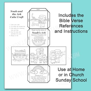 Noah's Ark Coloring Cube Craft | Old Testament Genesis Reference ...