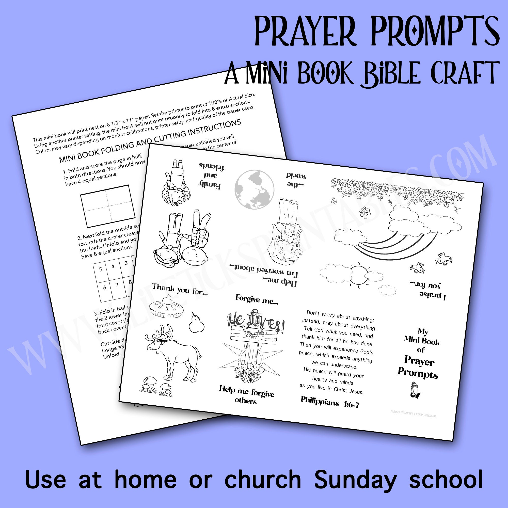 Prayer Prompts Mini Coloring Book Mini Zine Easy One Page Craft for All ...