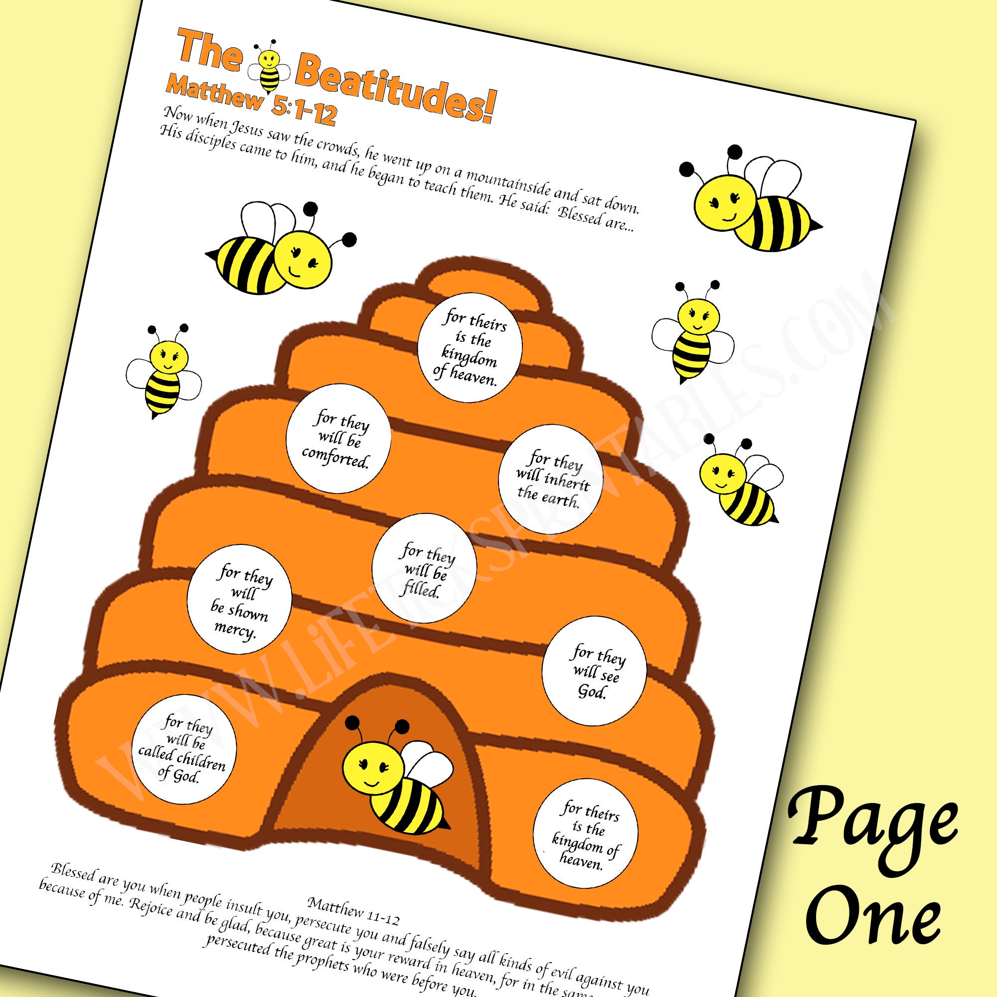 The Beatitudes Bible Craft and Bookmark: Sunday School Activity (PDF ...