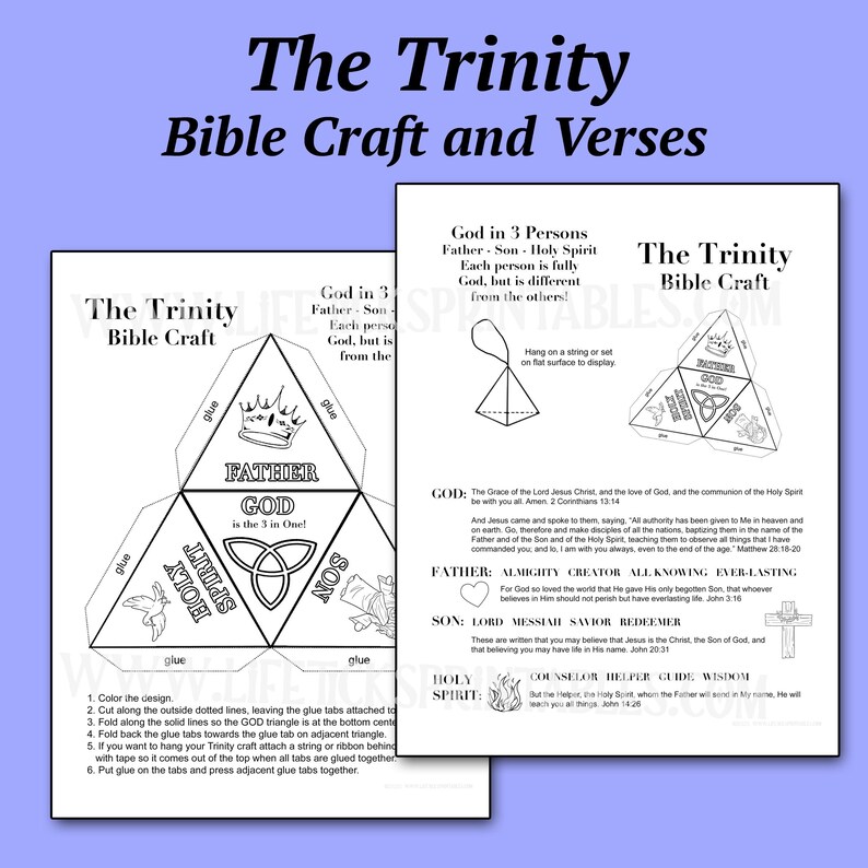 Trinity Ornament: God in 3 Persons, Christian Coloring Craft, Bible ...