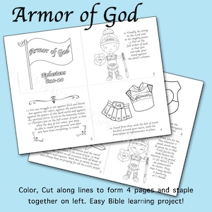 Ephesians 6 Armor of God | A Bible Coloring Craft Small Book Creation ...