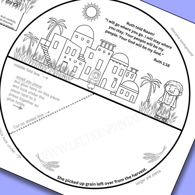 Ruth Diorama Craft: Bible Memory Verse Coloring Activity (PDF Download ...