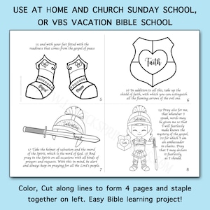 Ephesians 6 Armor of God | A Bible Coloring Craft Small Book Creation ...