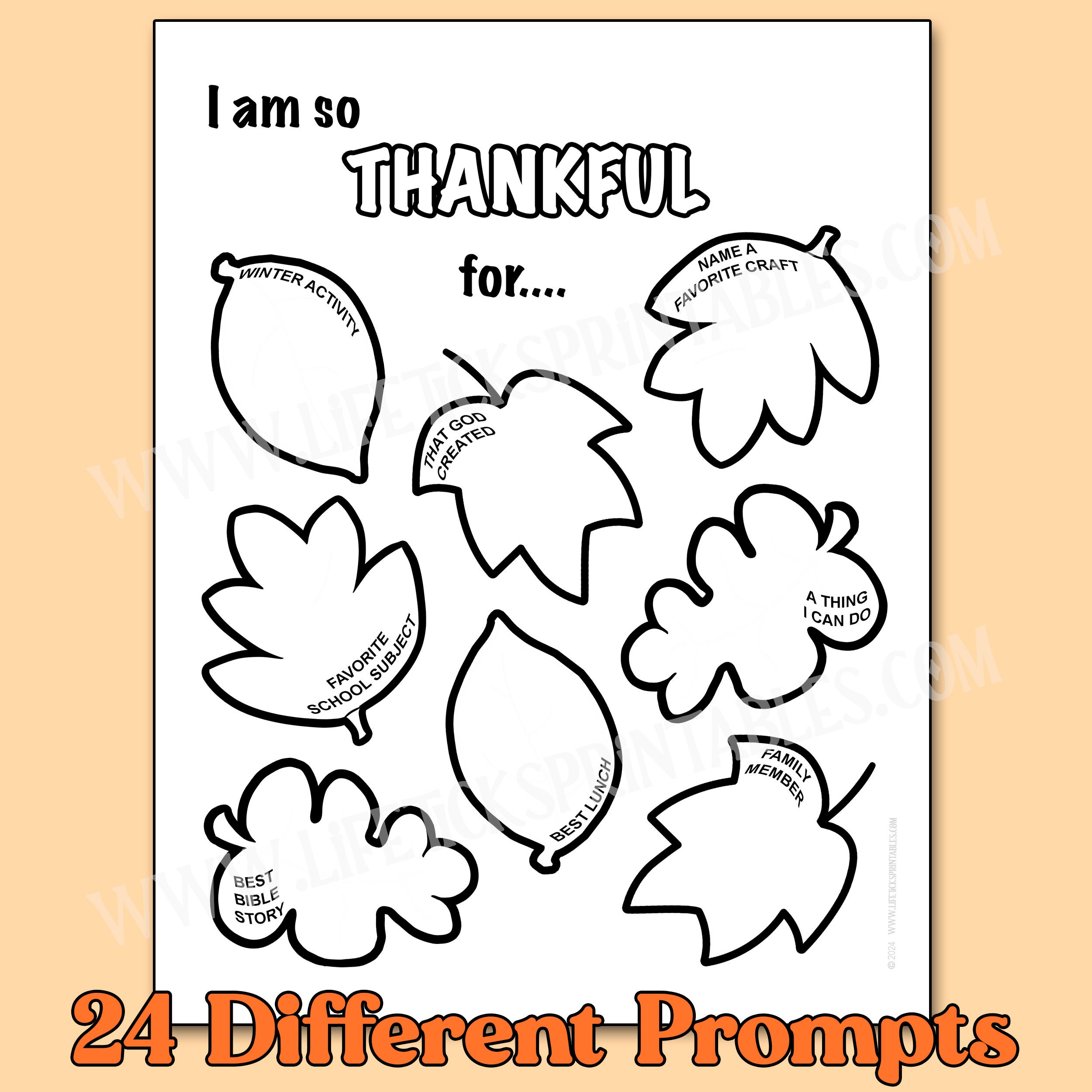 Thankful Leaves Craft Thanksgiving Dinner Activity Home, Church School ...